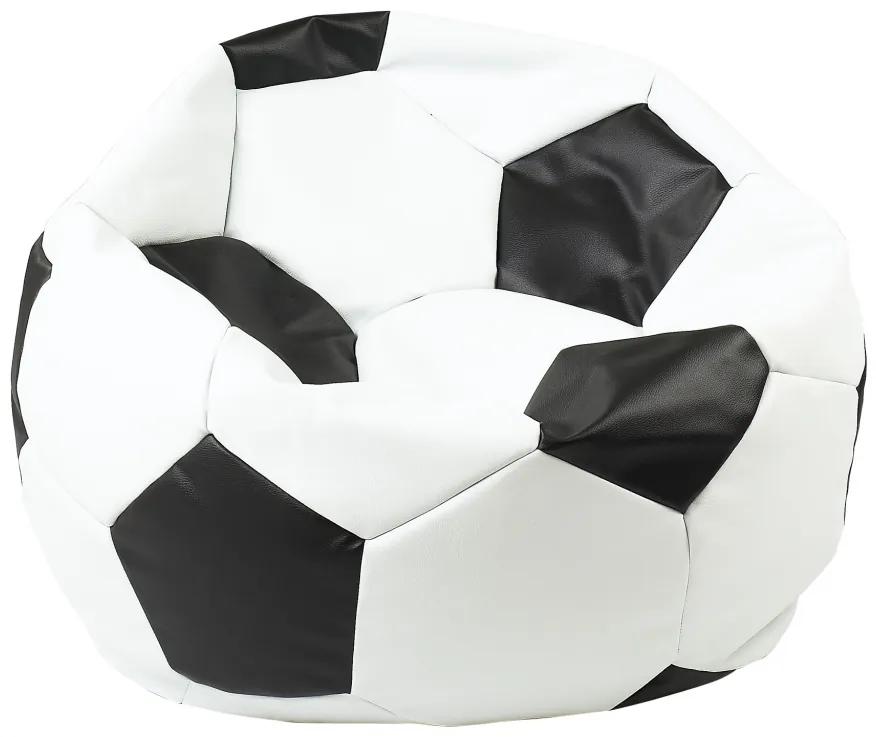 ANTARES Euroball medium - Sedací pytel 65x65x45cm - koženka bílá/černá