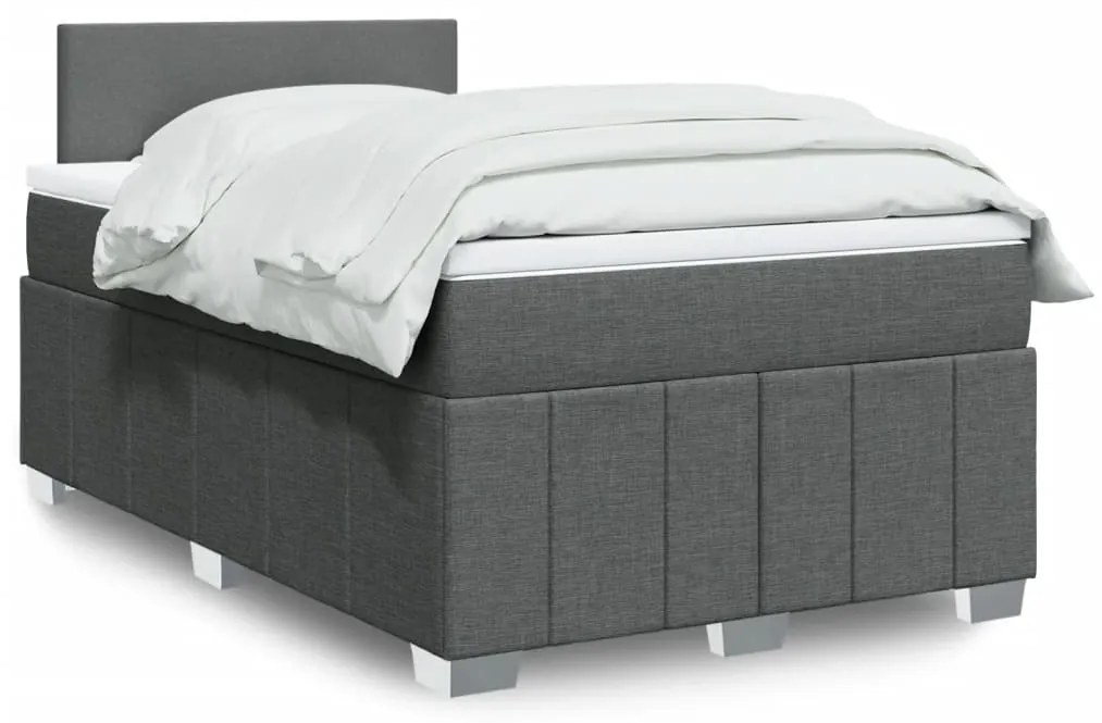 Box spring postel s matrací tmavě šedá 120x200 cm textil 3287029