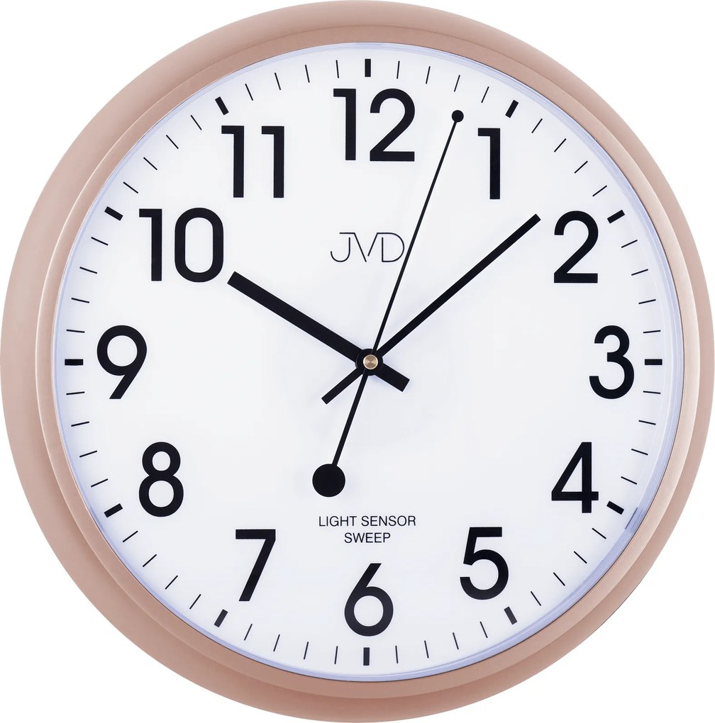 Plastové hodiny JVD sweep HP698.5 - metalické ROSE