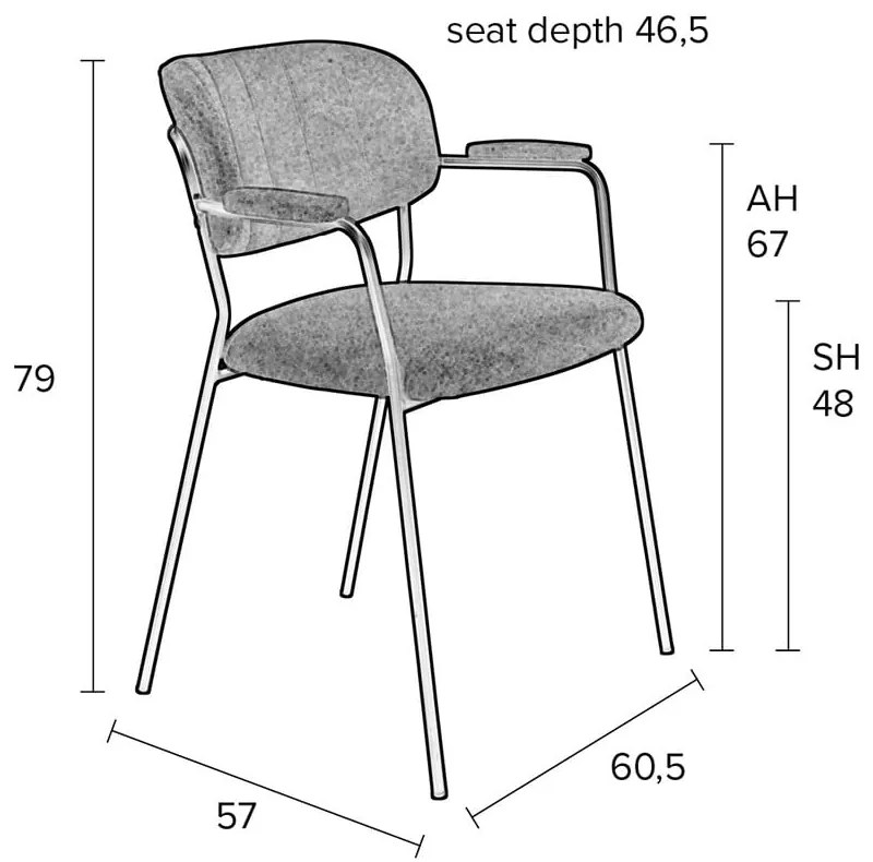 Růžové jídelní židle v sadě 2 ks Jolien – White Label