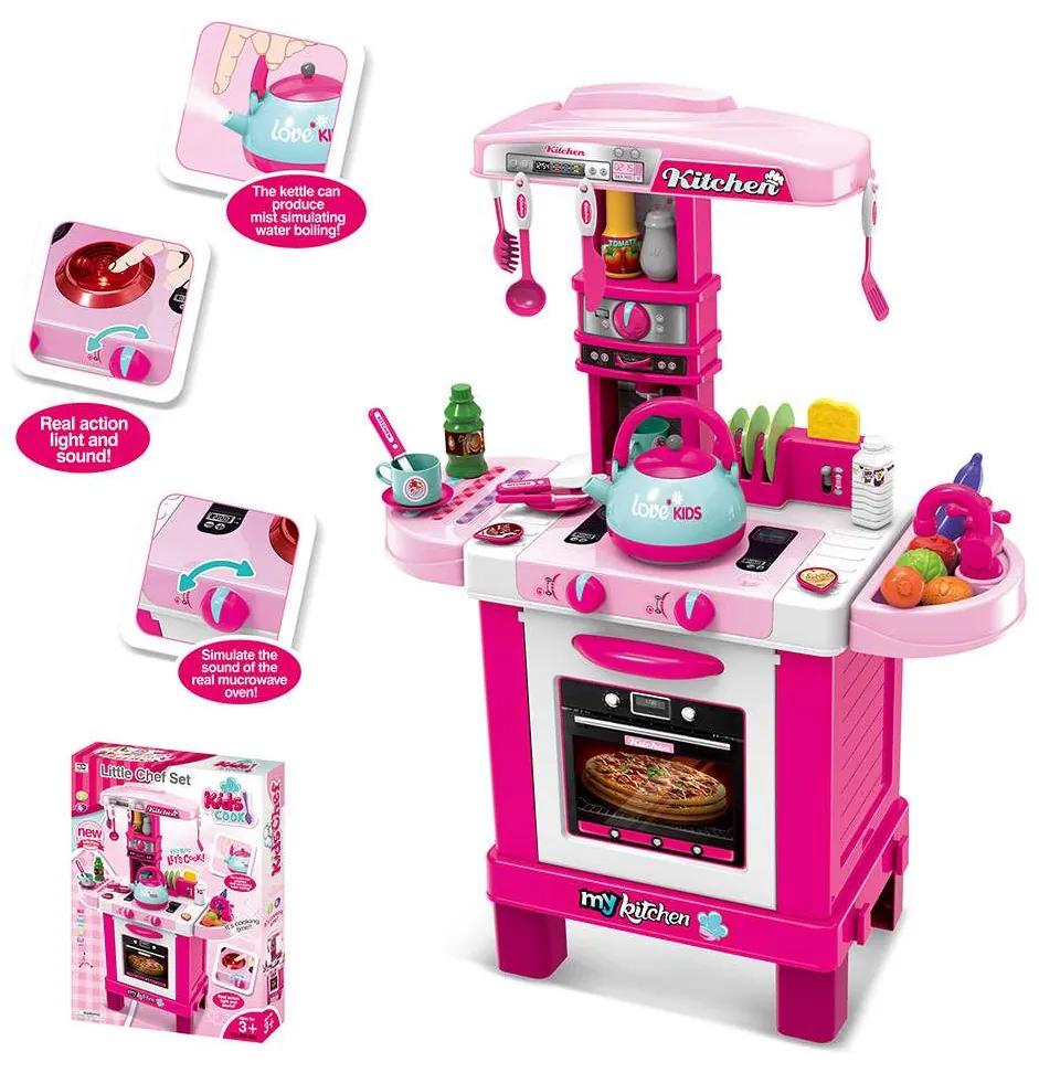 BABY MIX dětská kuchyňka růžová