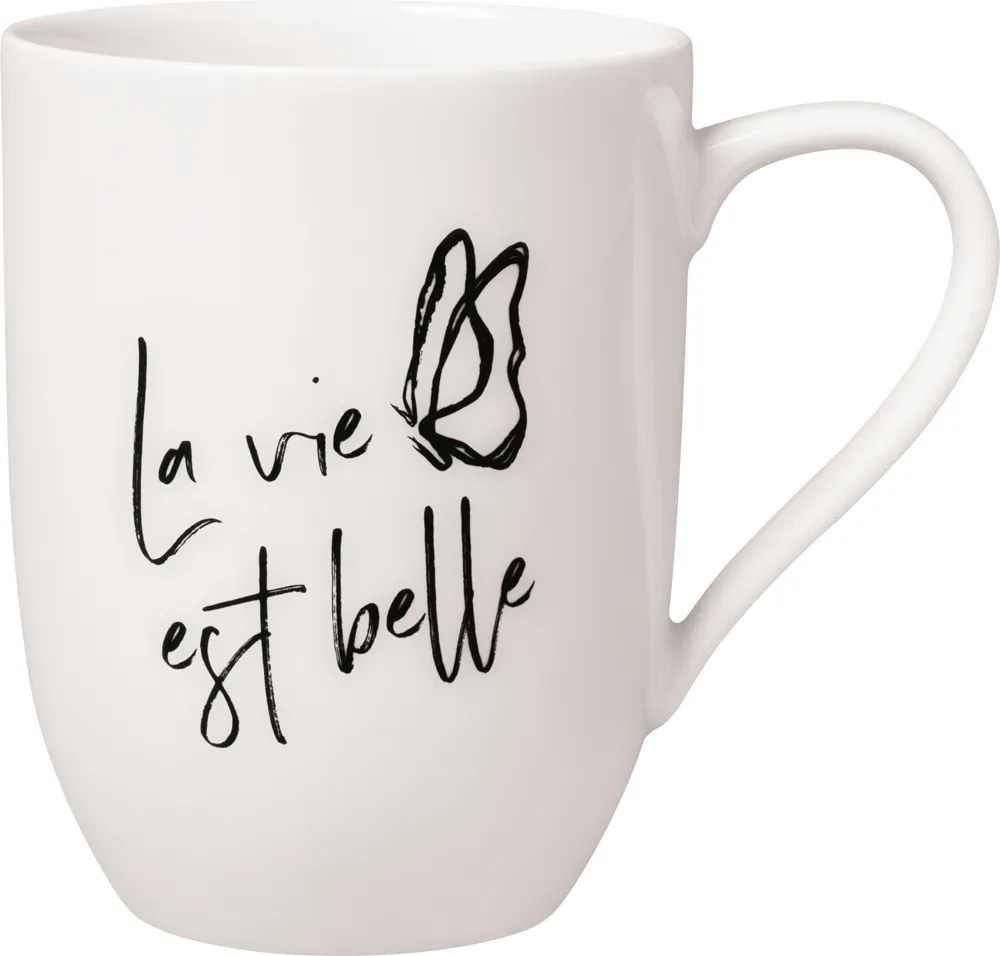 Villeroy&Boch Villeroy & Boch Statement hrnek s uchem La vie est belle, 11,5 × 8 × 10,4 cm, 290 ml