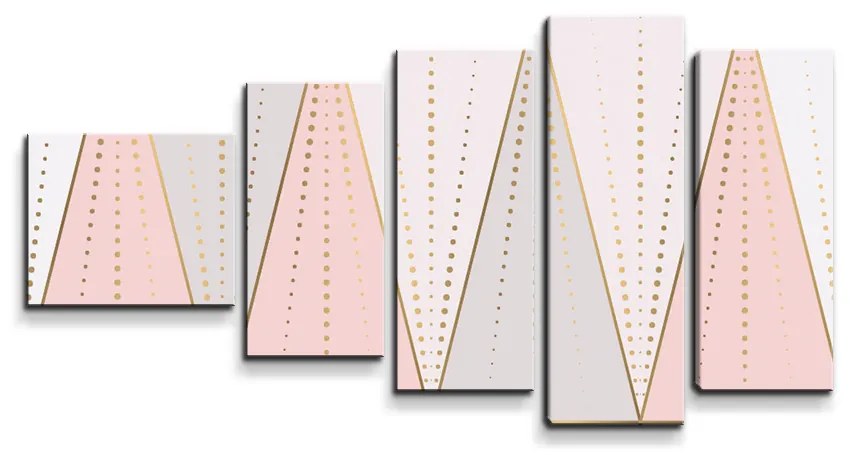Obraz - 5-dílný SABLIO - Růžovošedé jehlany 100x60 cm