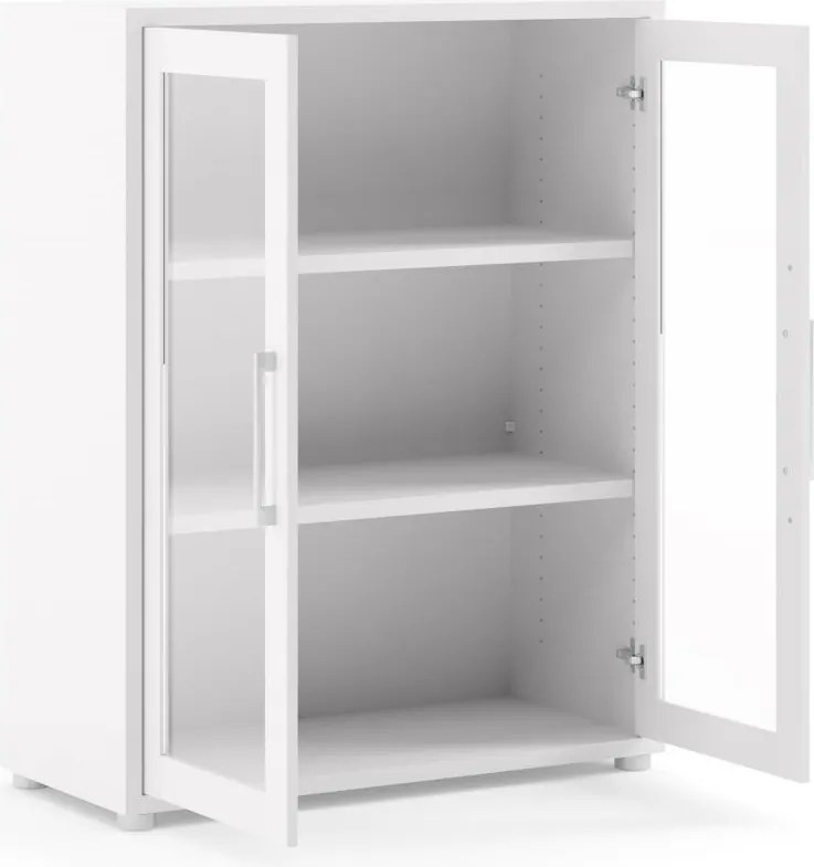 FALCO Skříňka Office 80400/126 bílá/sklo