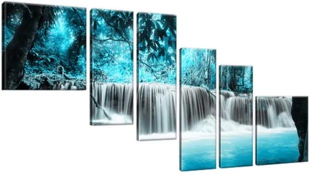 Obraz na plátně Vodopád v modré džungli 220x100cm 2551A_6D