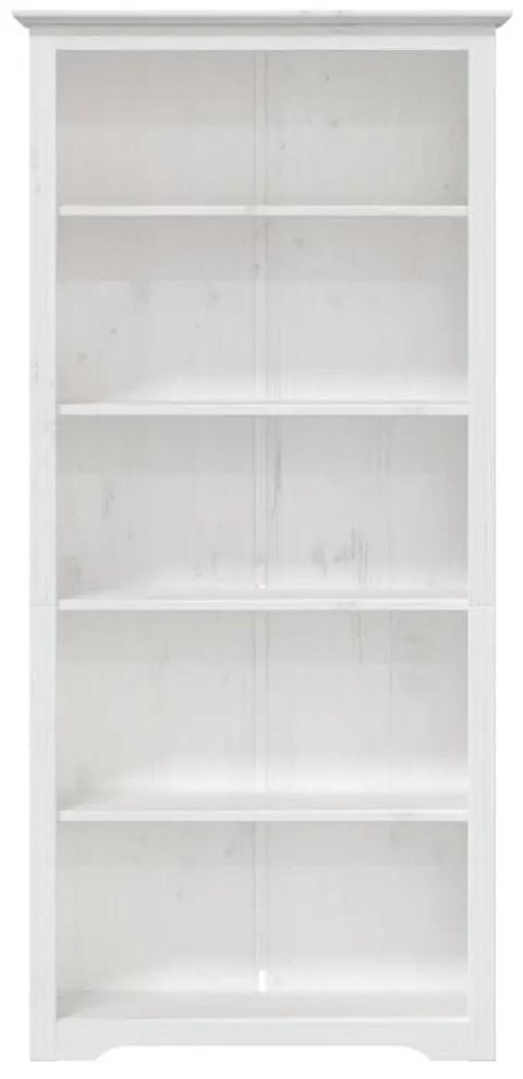 Petromila Knihovna BODO bílá 80 x 38 x 180 cm masivní borovice 5patrová
