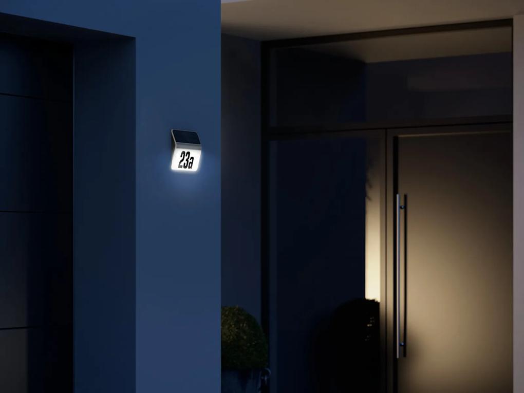 Steinel 007140 nástěnné solární LED svítidlo s domovním číslem XSolar LH-N nerez, 0,03W, 4000K
