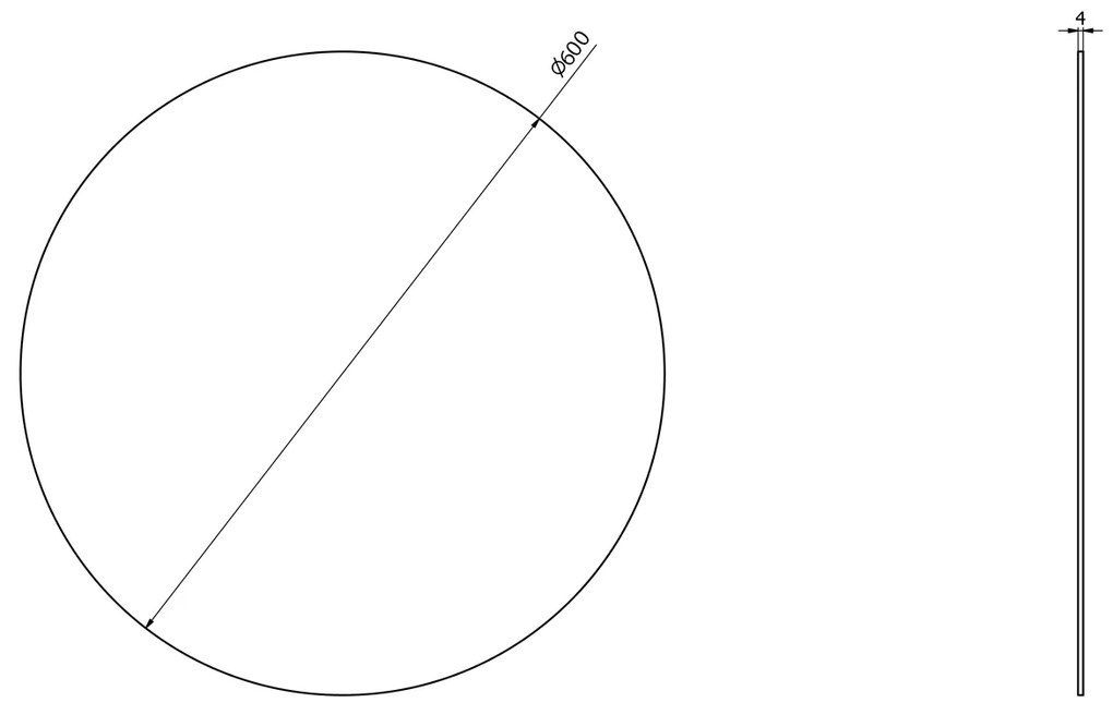 Aqualine Zrcadlo kulaté ø 60cm, bez úchytu 22444