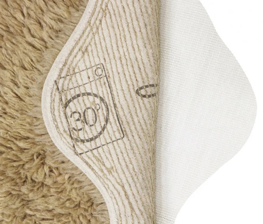 Lorena Canals, Vlněný koberec Woolly - Sheep Beige, 75x110 tvar kožešiny, béžová, ložnice