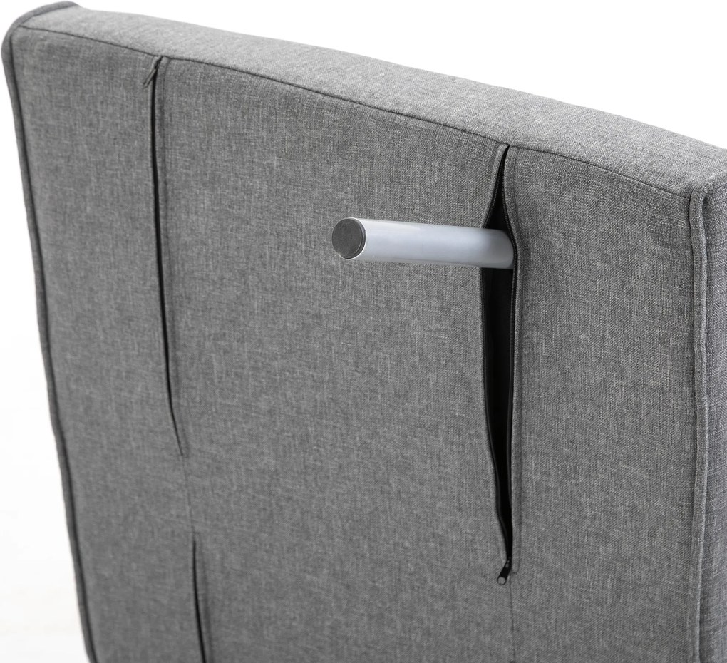 HOMCOM Rozkládací pohovka s područkou 65x69x80cm Rozkládací pohovka 3 v 1, lůžko pro hosty, lehátko, polyester podobný lnu, šedá