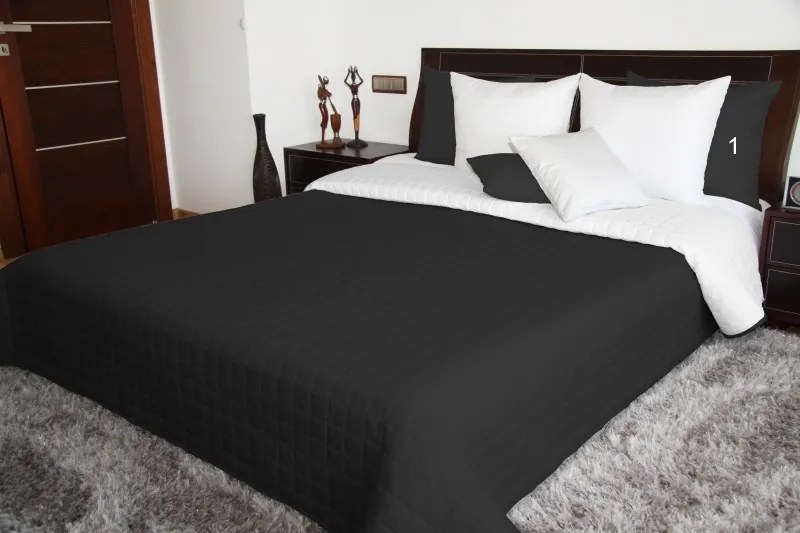 Deky na postel oboustranné černo bílé barvy Šířka: 170 cm | Délka: 210 cm
