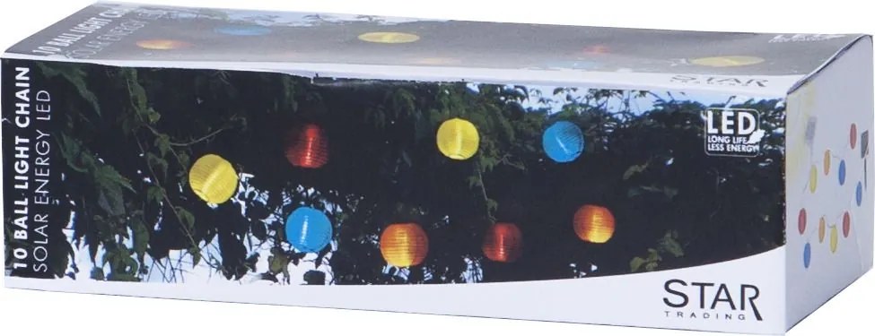 STAR TRADING Světelný lampionový řetěz na solární napájení Festival, multi barva, plast, papír