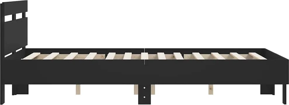 Rám postele s čelem černý 120 x 200 cm kompozitní dřevo 3207428