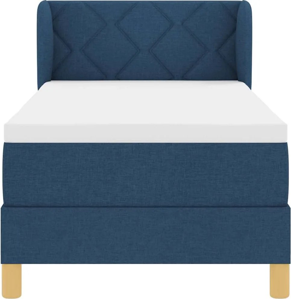 Postel s boxspringem s čelo Modrá 80 x 200 cm textil 3340247