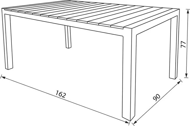 Zahradní stůl LEVER - hliník, polywood, více barev Barva: černá