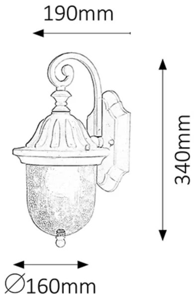 Rabalux 8388 - Venkovní nástěnné svítidlo SYDNEY 1xE27/60W/230V