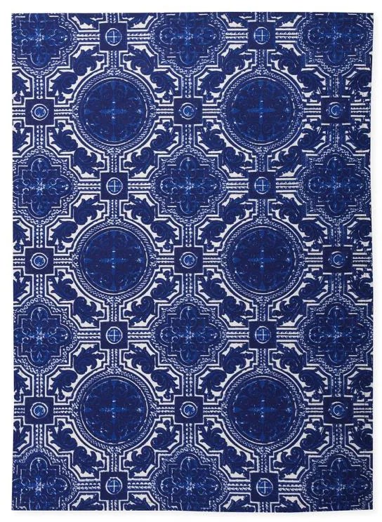 SCANquilt utěrka DEKORO orient bílomodrá 50 x 70 cm