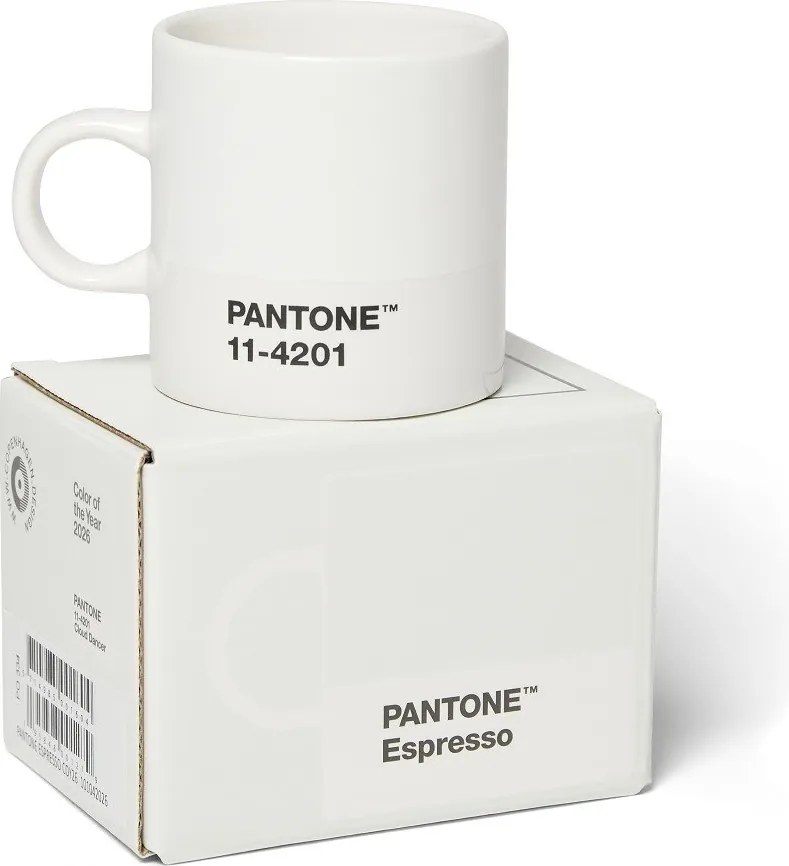 Bílý porcelánový šálek na espresso 120 ml Cloud Dancer 11-4201 – Pantone