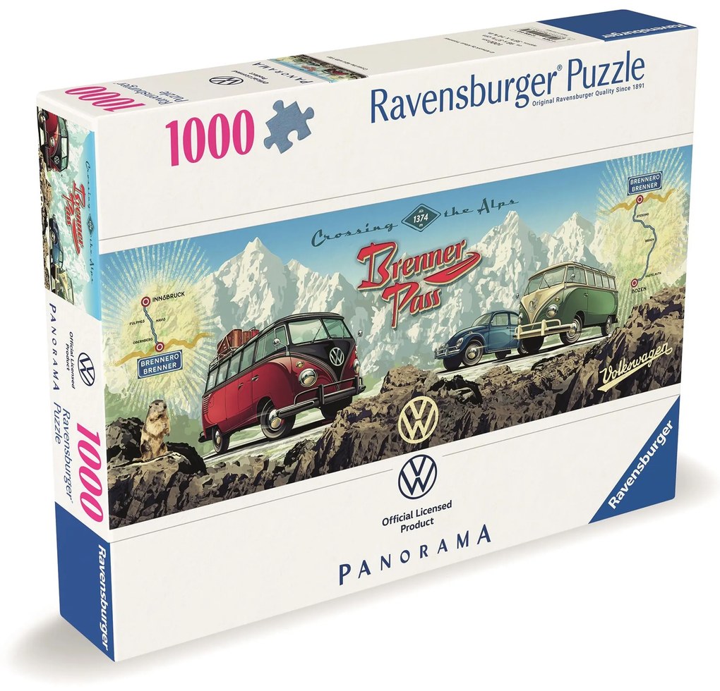 Puzzle ravensburger 120004431 přes alpy s vw  panorama