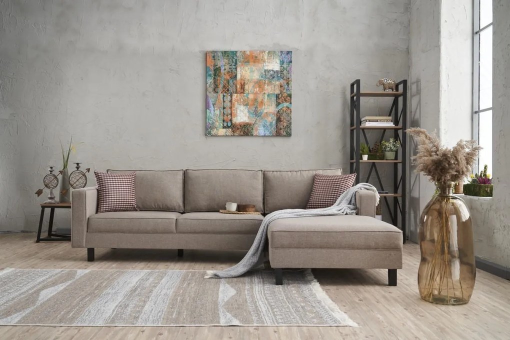 Hanah Home Pohovka KALE krémová pravý roh 825BLC2716