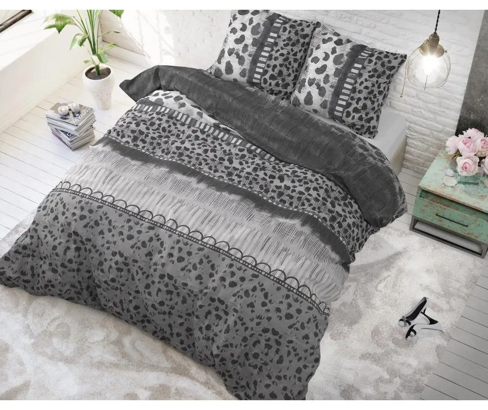 Povlečení ze 100% bavlny 200x220 cm Trendy Panther - Anthracite