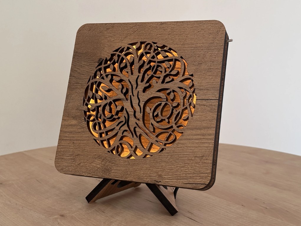 Li-Go "Strom života" lampa 19x19cm provedení povrchu: ořech
