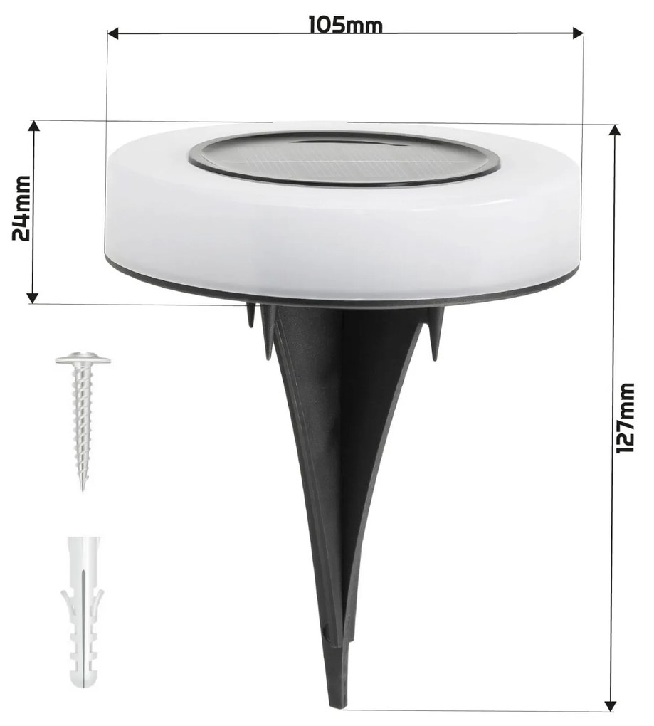 BERGE 4x Venkovní LED solární lampa - bílá