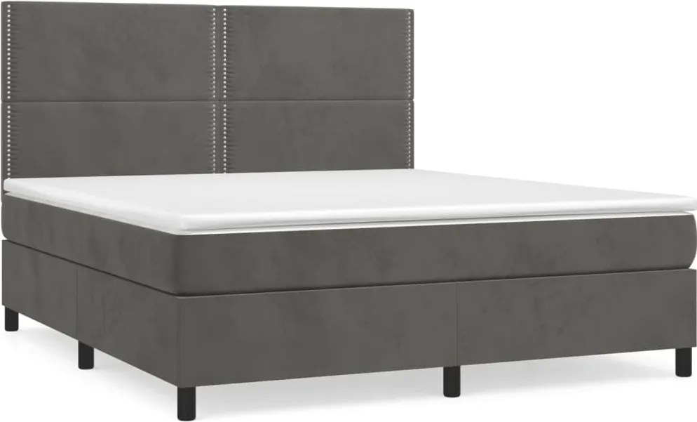 Box spring postel s matrací tmavě šedá 180x200 cm samet 3142978