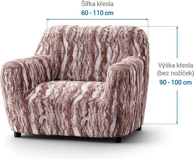 Bielastické potahy OCEANO NOVÉ hnědo-vínové křeslo (š. 60 - 110 cm)