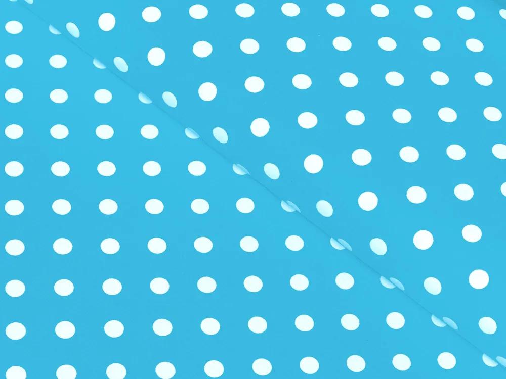 Biante Bavlněný čtvercový ubrus Sandra SA-135 Bílé puntíky na modrém 100x100 cm