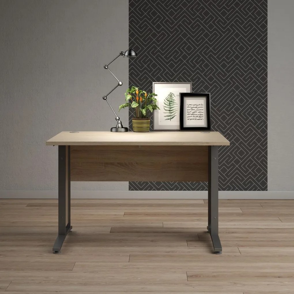 Kancelářský stůl Modulo 120 x 80 cm, dub sonoma / šedá
