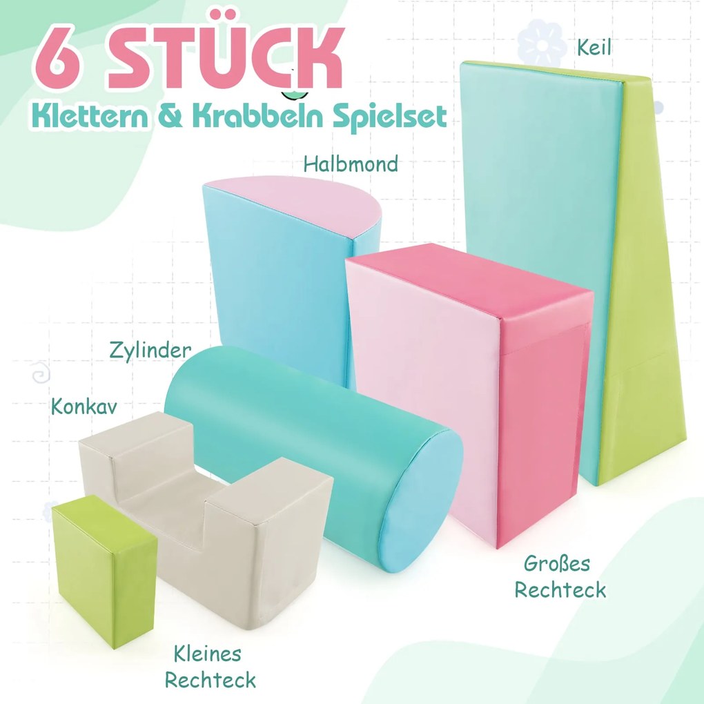 Costway 6 KS. Pěnové stavebnice Obří stavebnice na běhání a lezení