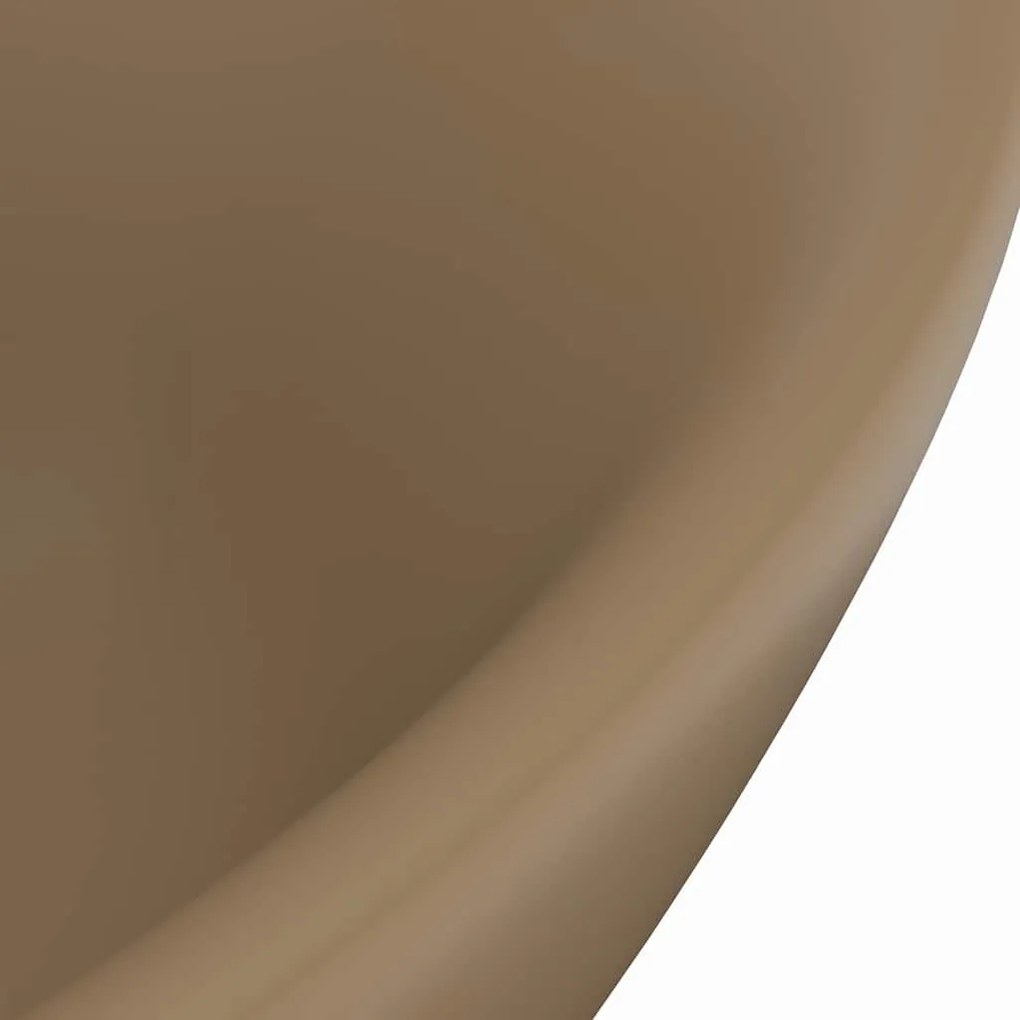 Luxusní umyvadlo přepad oválné matné krémové 58,5x39cm keramika 146941