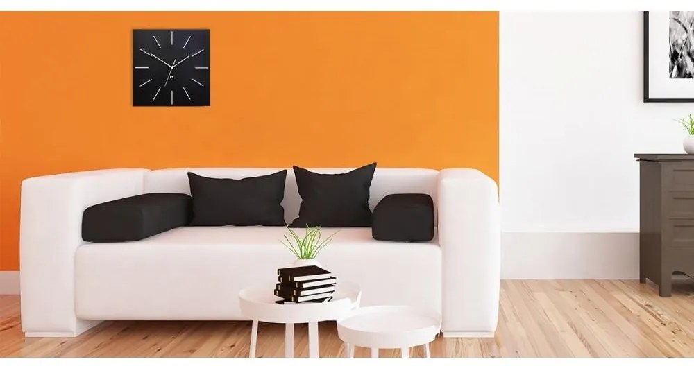 Designové nástěnné hodiny Future Time FT1010BK Square black 40cm