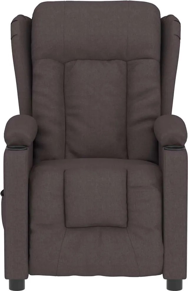 Elektrické polohovací křeslo tmavě hnědé textil 3098782