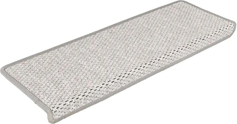 Samolepicí nášlapy na schody sisal 15 ks 65 x 21 x 4 cm platina 326882