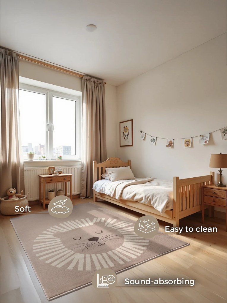 Hanse Home, Dětský koberec Adventures 106214 Beige Cream, 160x235, béžová, dětský pokoj