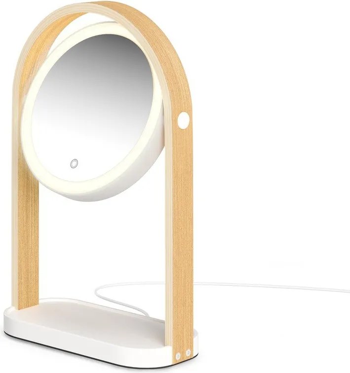 Kosmetické zrcadlo s dřevěným rámem (zvětšení 10x) 12x38 cm Bellwood – Umbra