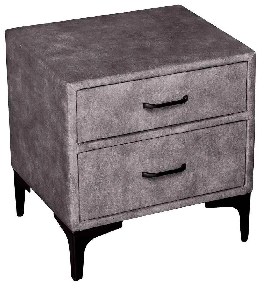 Designový noční stolek Bailey tmavě šedý samet