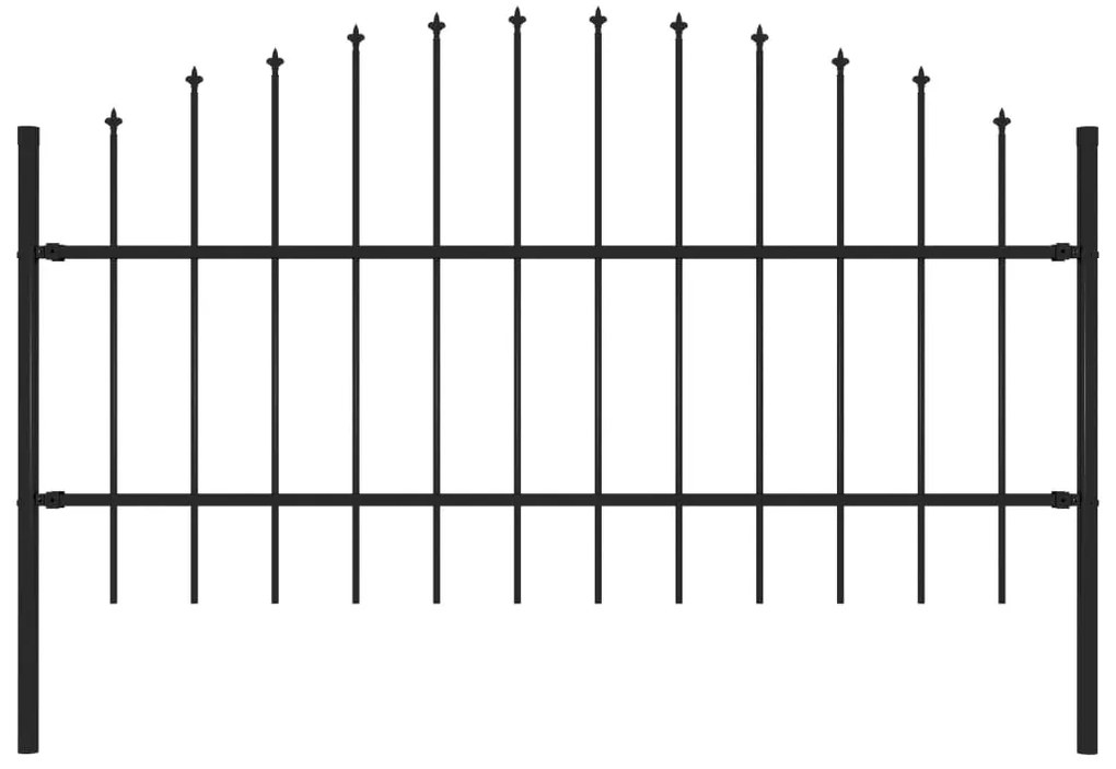 vidaXL Marketos Zahradní plot Woerden s kopím nahoře ocelový 170 x 100 cm černý