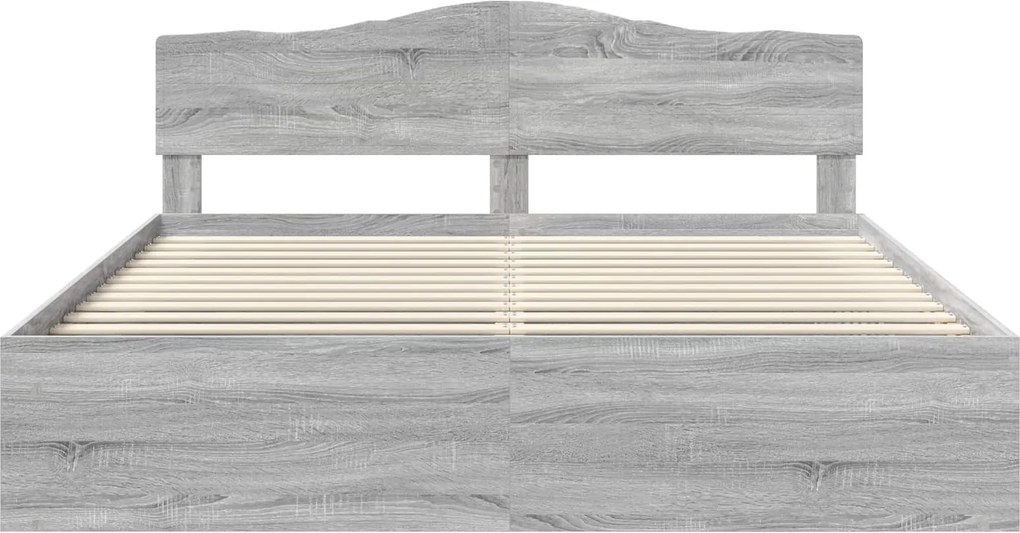 Rám postele Šedá Sonoma 180 x 200 cm Masivní borové dřevo 3412867