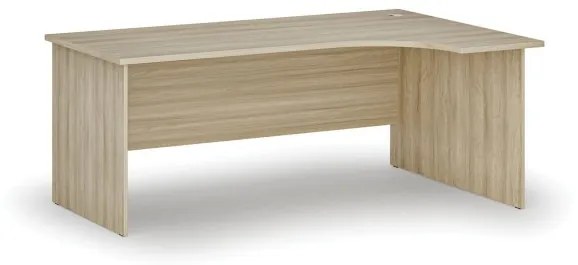 Kancelářský rohový pracovní stůl PRIMO WOOD, 1800 x 1200 mm, pravý, dub přírodní