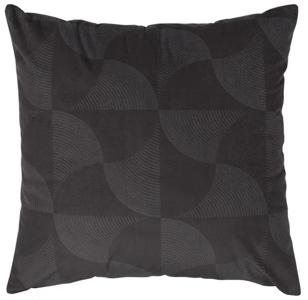 SCANquilt povlak VELVET dark geo černošedá 50 x 50 cm