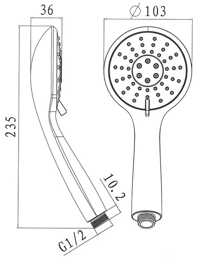 Mereo vanový set třípolohová sprcha nerez hadice plast chrom CB569H