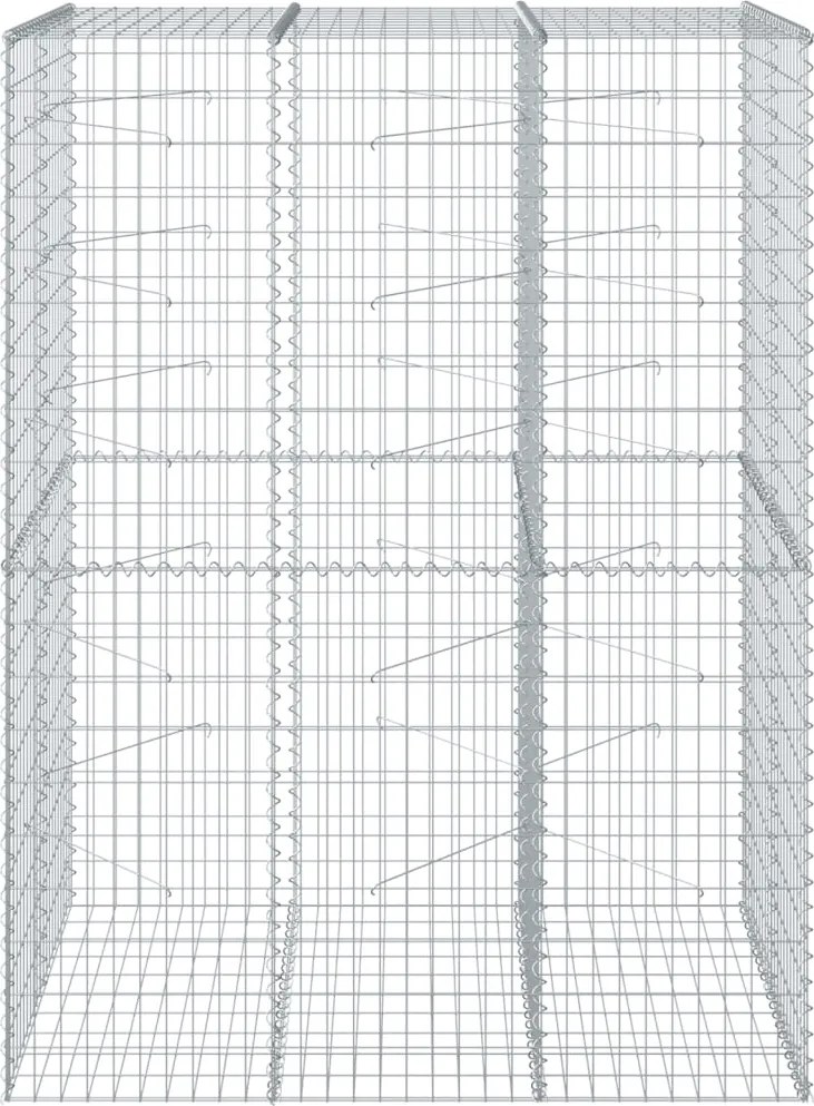 Gabionový koš s víkem 150 x 100 x 200 cm pozinkované železo 3295226
