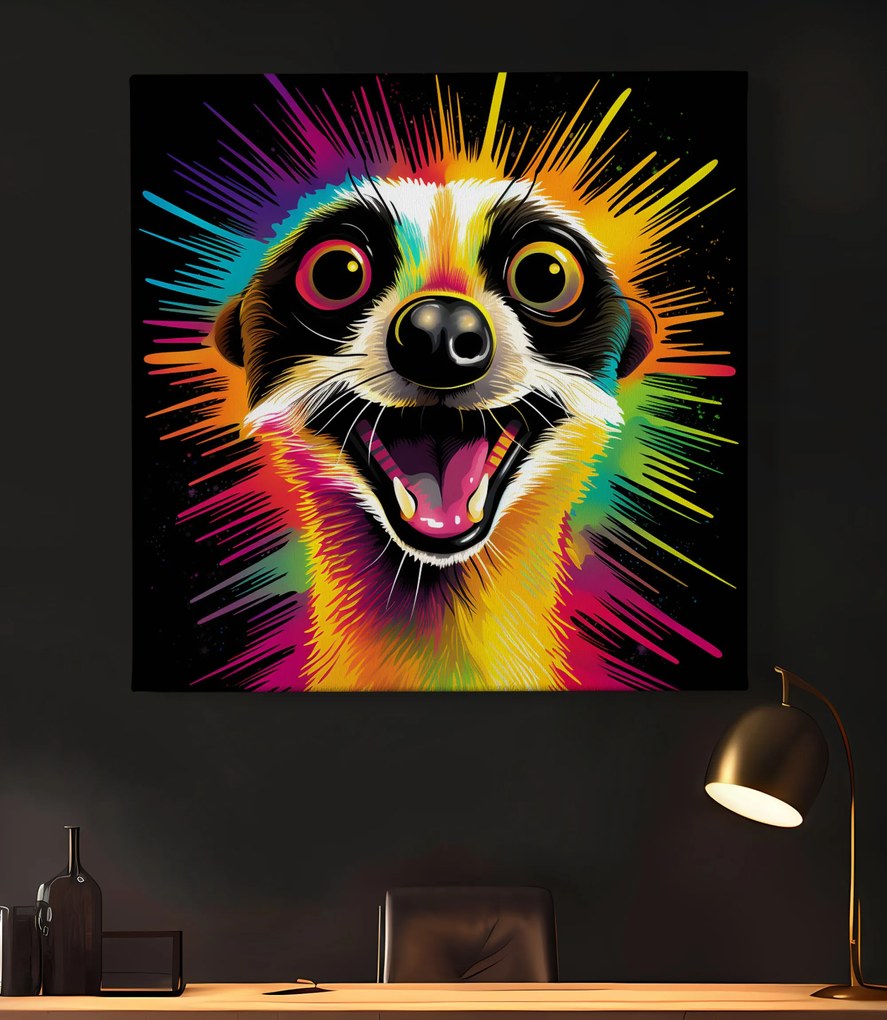 Obraz na plátně - Vysmátá surikata FeelHappy.cz Velikost obrazu: 100 x 100 cm