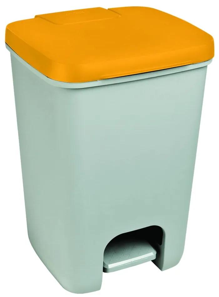 Šedo-oranžový odpadkový koš Curver Essentials, 20 l