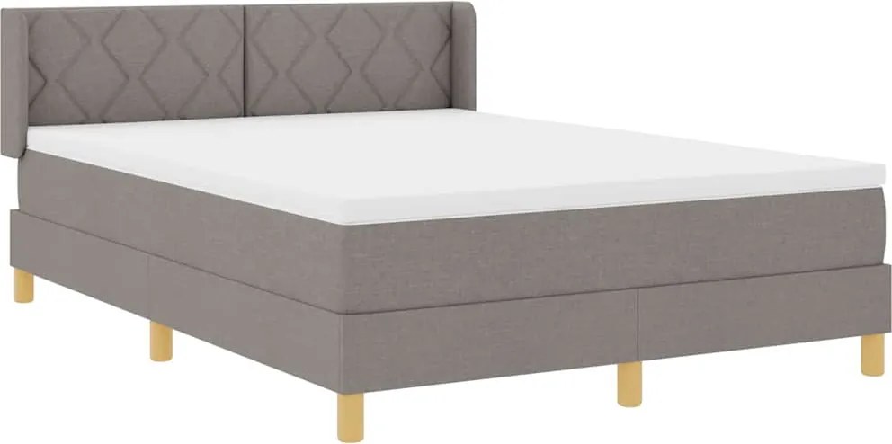Postel s boxspringem s čelo Taupe 200 x 140 cm textil 3341360