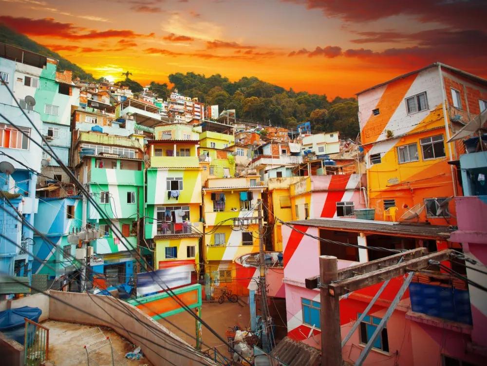 Vícedílný obraz Centrum Města Rio De Janeiro A Barevná Favela Nedostatek Nedostatek Plátno Canvas 160x120