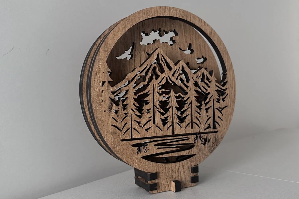 Li-Go "Hory les" lampa 20x22cm provedení povrchu: ořech